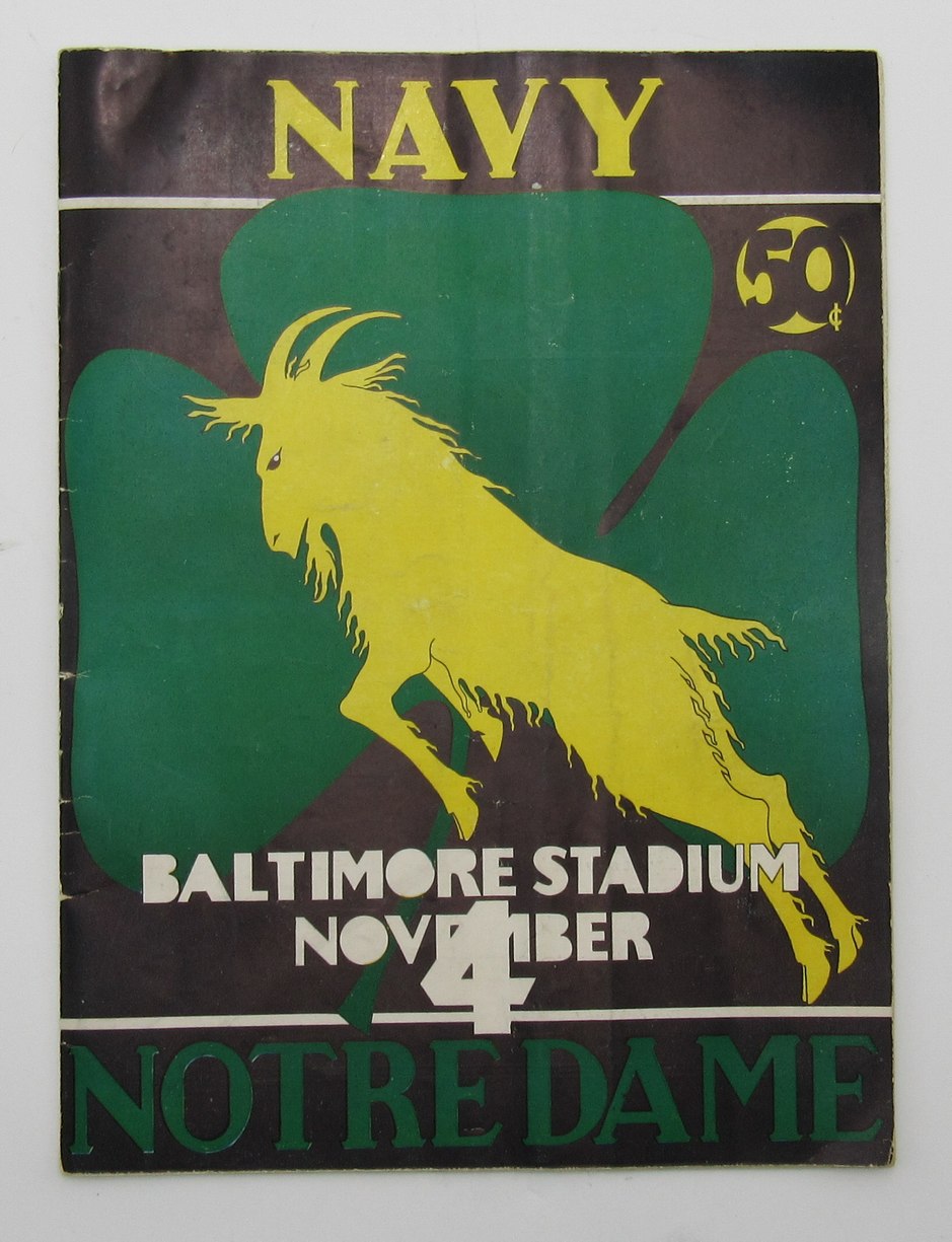 Rip Miller signed 1933 Navy/Notre Dame Football Game Program 7 Mules J ...
