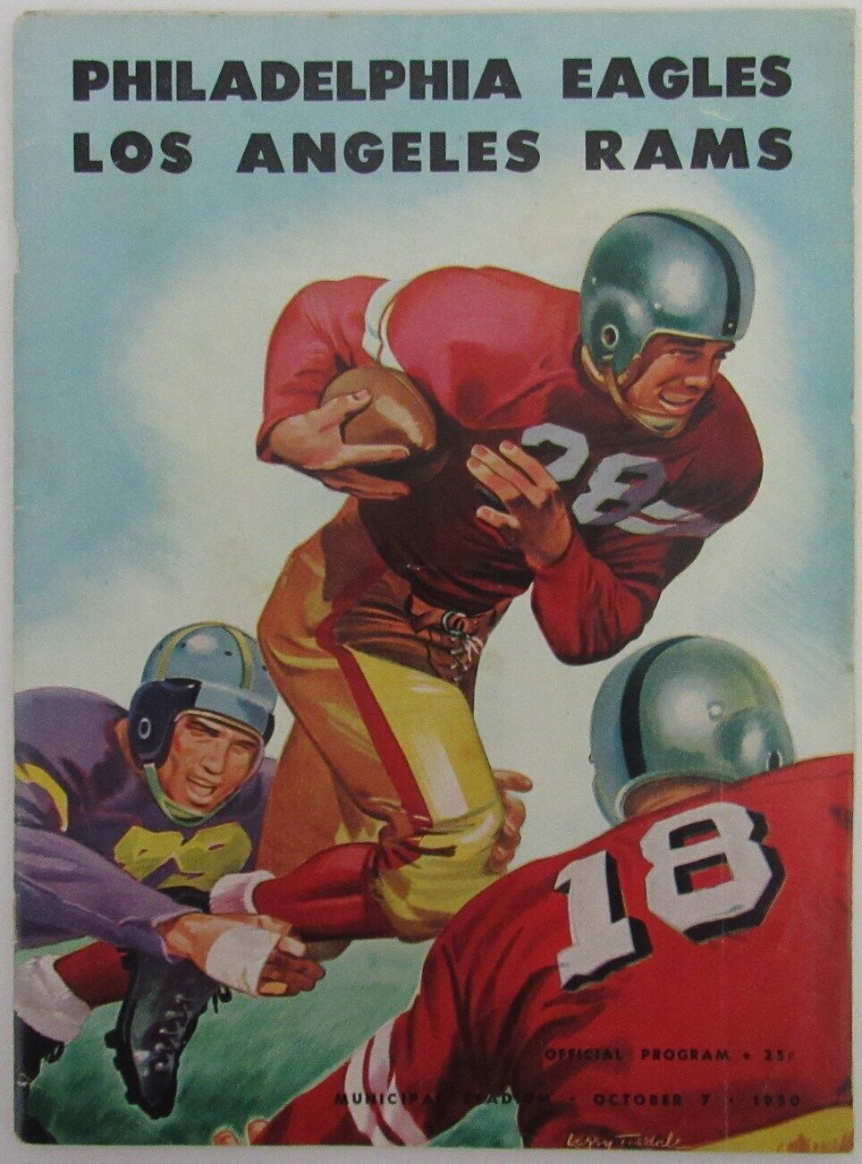 Vintage 1950 Philadelphia Eagles vs. Los Angeles Rams NFL Game Program ...