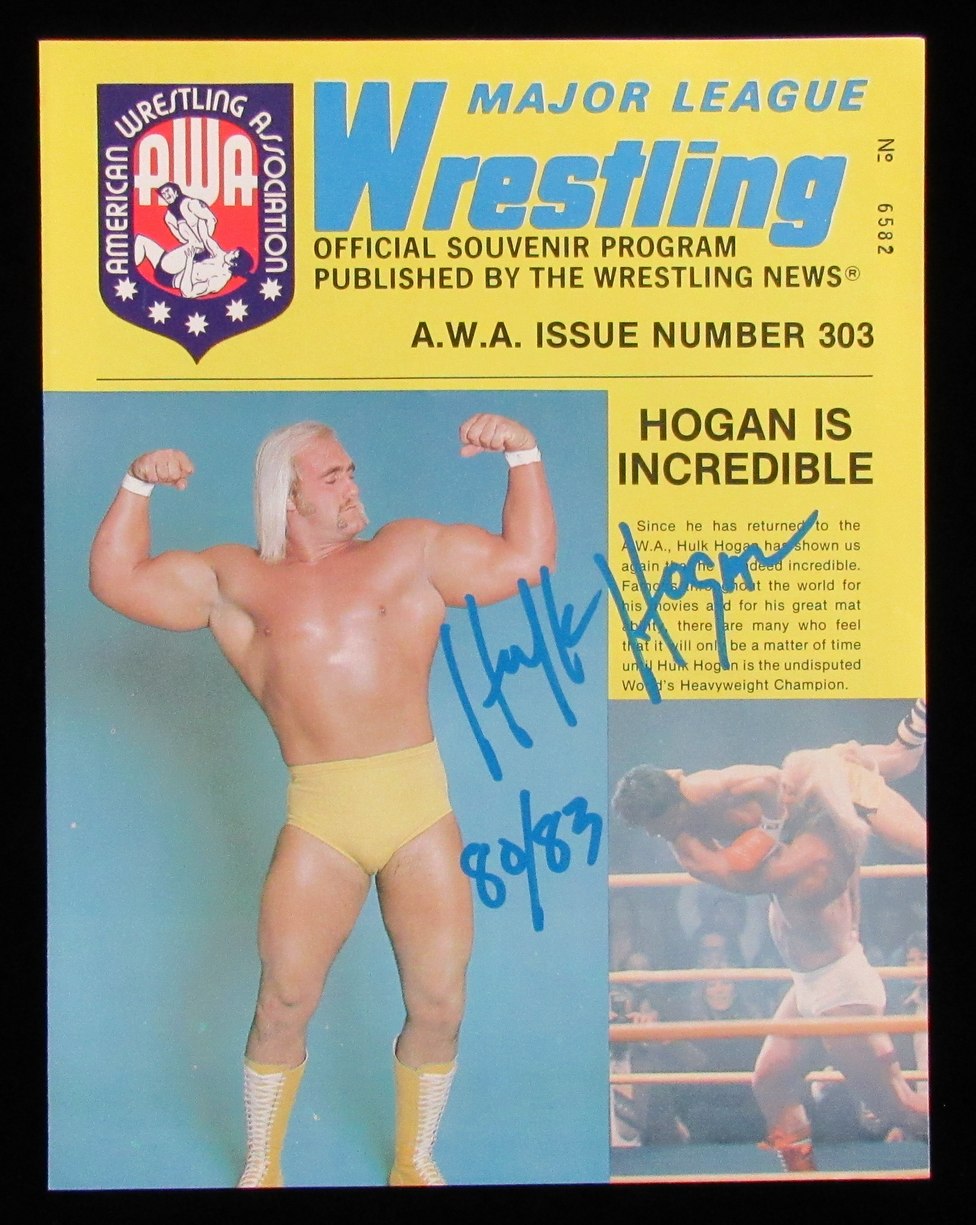 Hulk Hogan Signed/Inscr 1980 Major League Wrestling Program Cover #303 ...