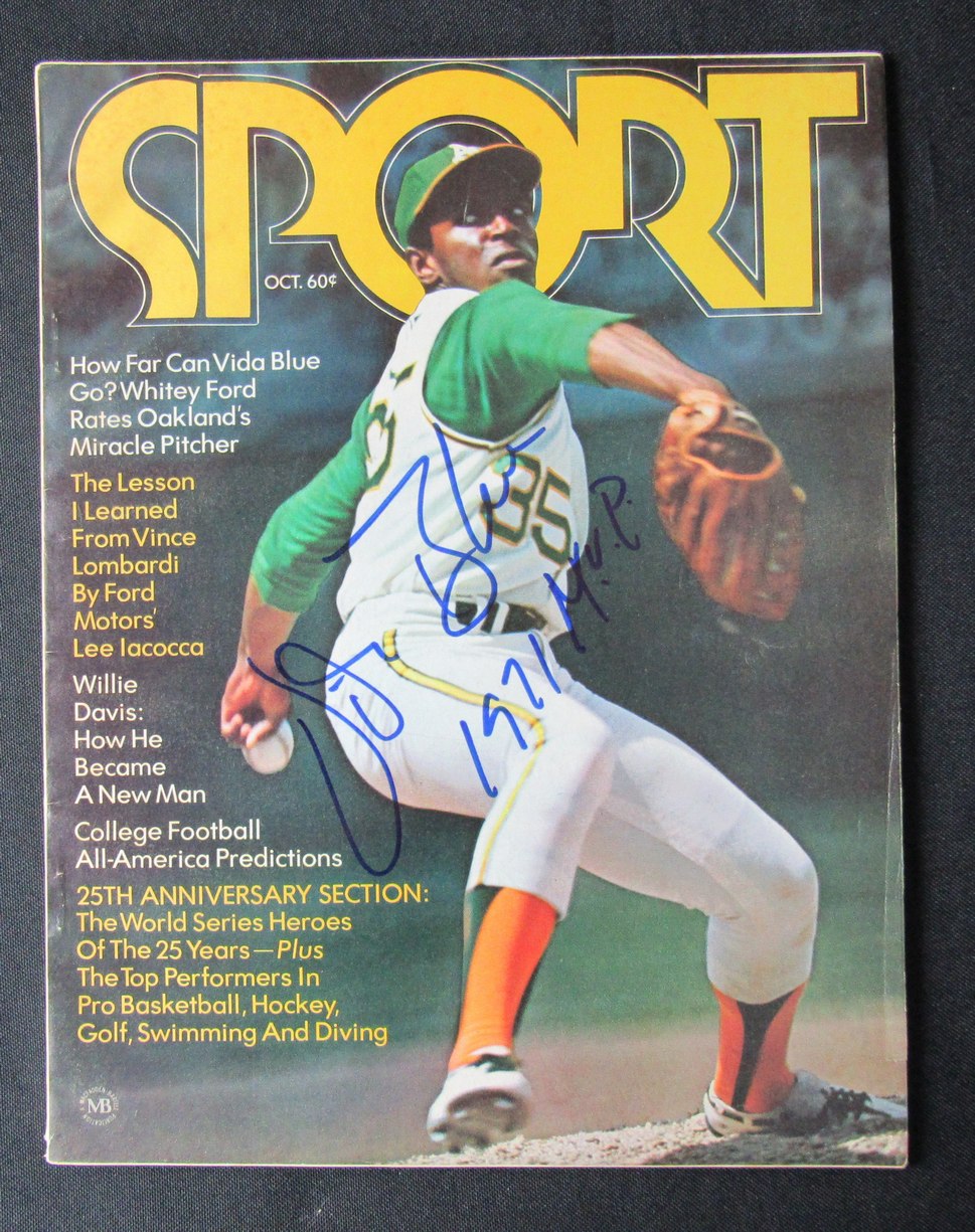 Vida Blue Signed/Inscribed October 1971 SPORT Magazine Oakland A's JSA ...