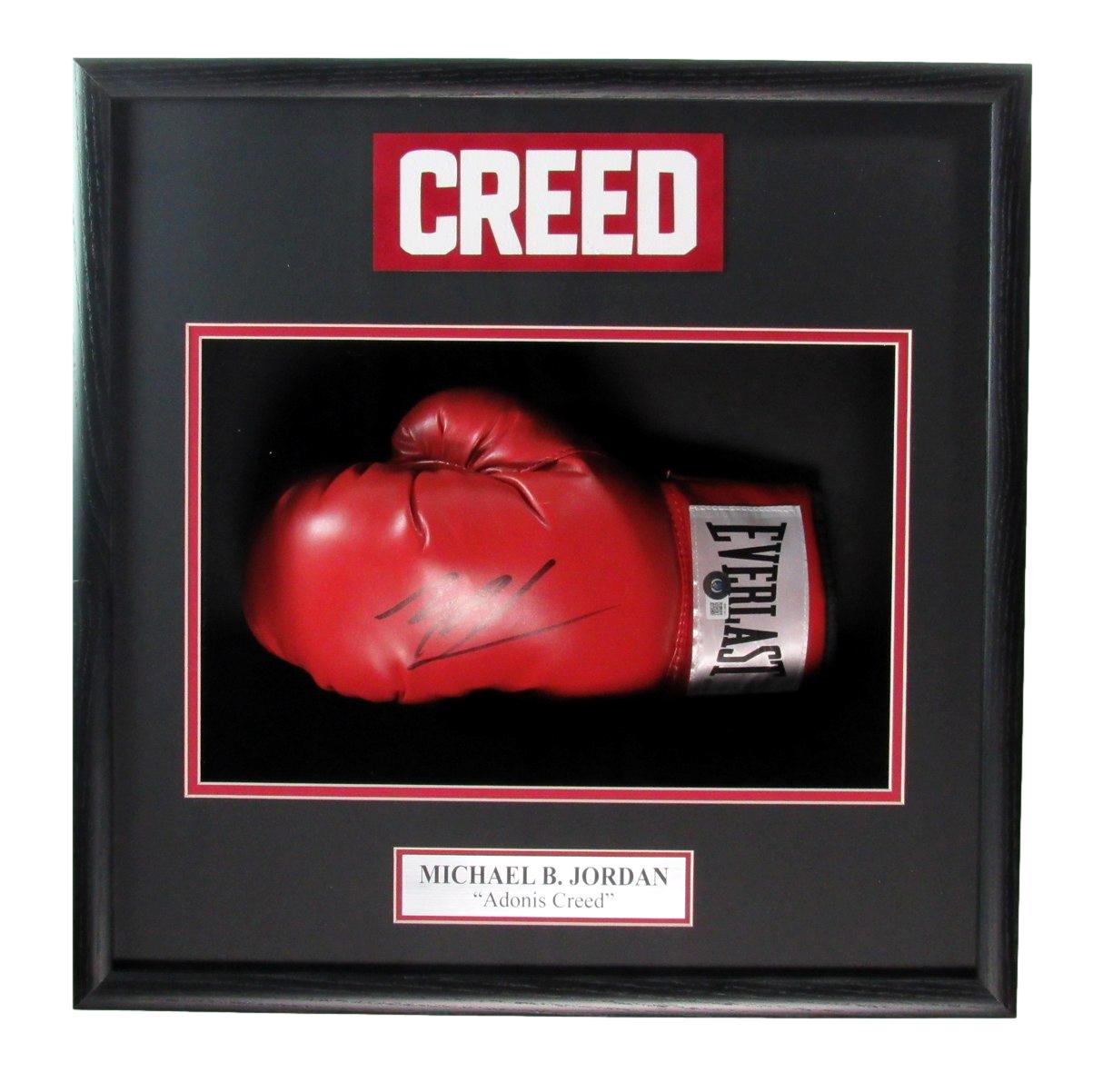 Michael B. Jordan Signed Left Boxing Glove "Adonis Creed" Framed Becke ...